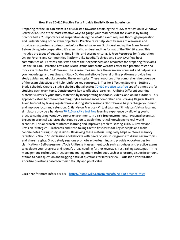 70 410 Practice Test Free Pdf Learning Simulation