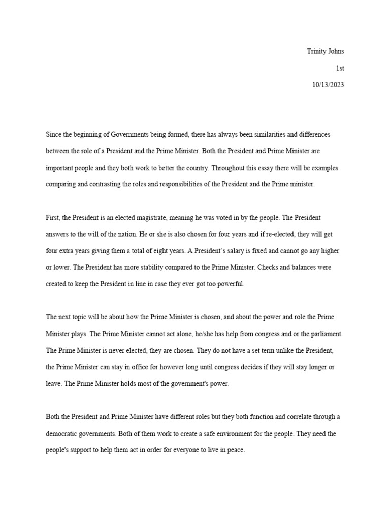 President vs. Prime Minister Roles Explained | PDF | Politics