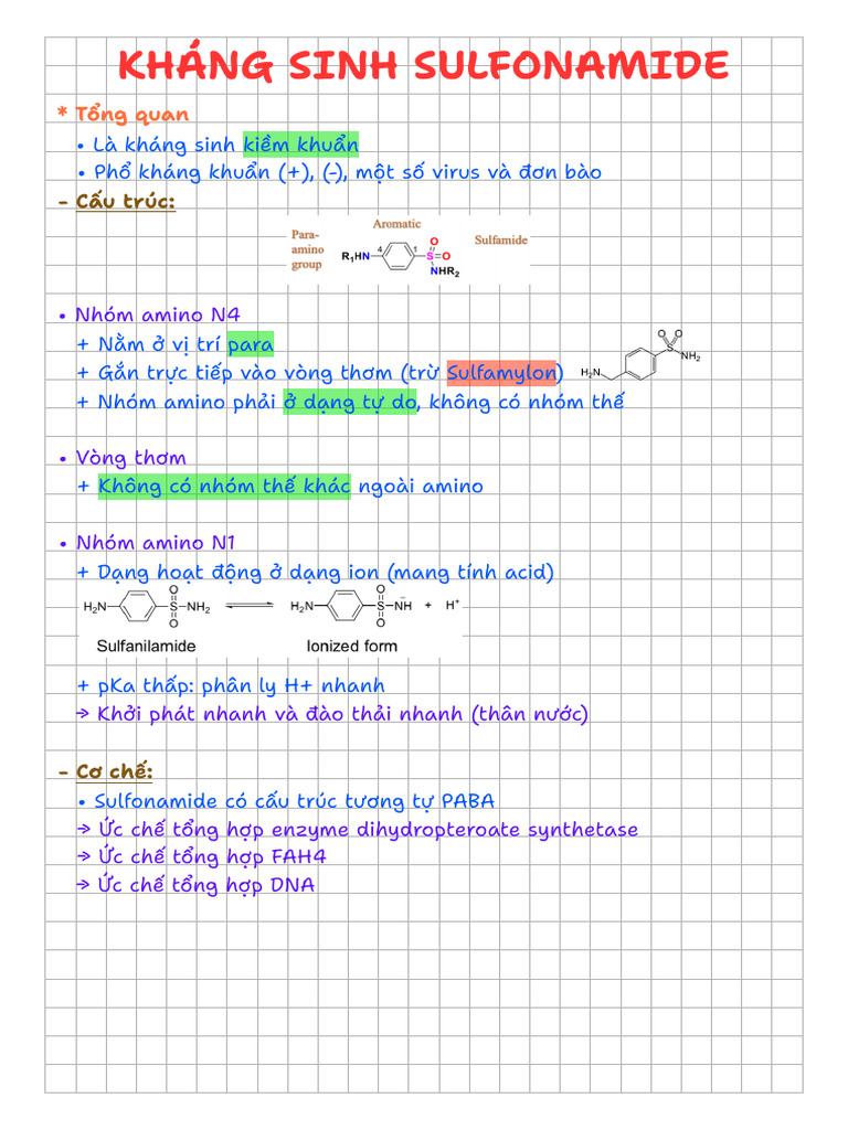 Bài 3. Kháng Sinh Họ Sulfonamide | PDF