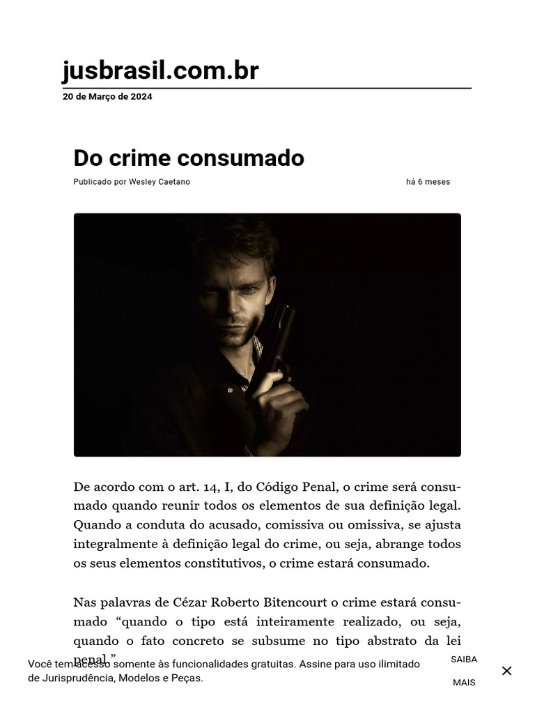 Crime Consumado: Definição e Exemplos | PDF | Crimes | Crime e Violência