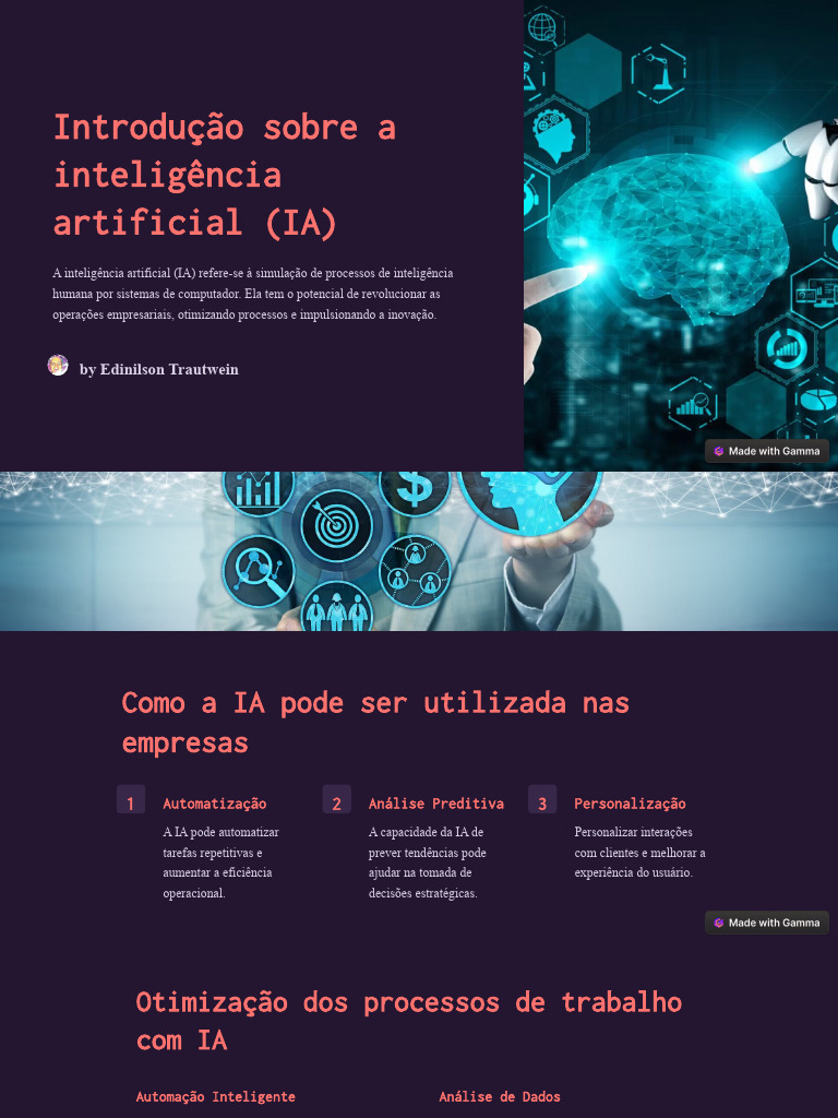 Introducao Sobre A Inteligencia Artificial Ia Pdf Inteligência