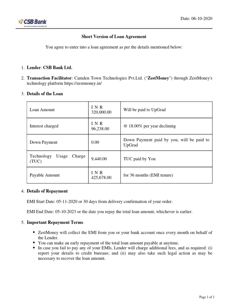 Zest Money | PDF | Debt | Loans