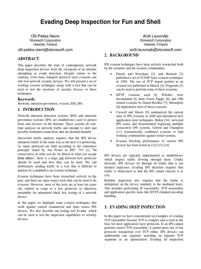 US 13 Opi Evading Deep Inspection For Fun and Shell WP | Download Free ...