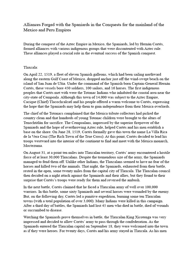 Spanish-Indigenous Alliances in Conquests | PDF | Hernán Cortés ...