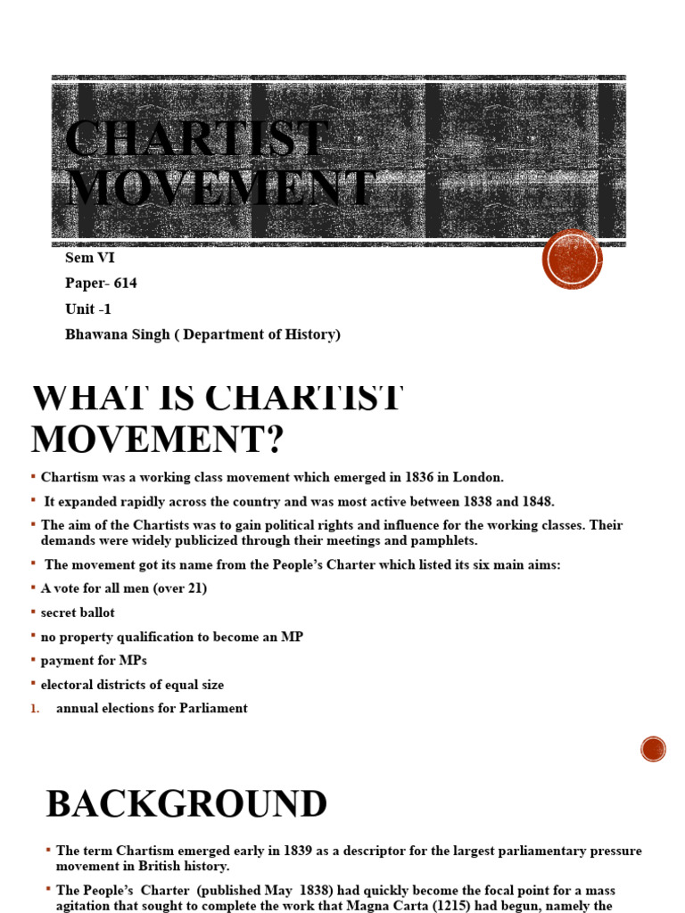 Overview of the Chartist Movement | PDF | Political Movements | History ...