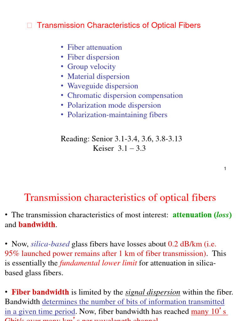 Lecture - Attenuation | PDF | Optical Fiber | Decibel