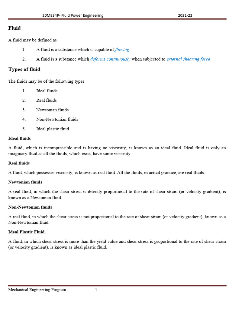 Fluid: Flowing Deforms Continuously External Shearing Force | PDF ...