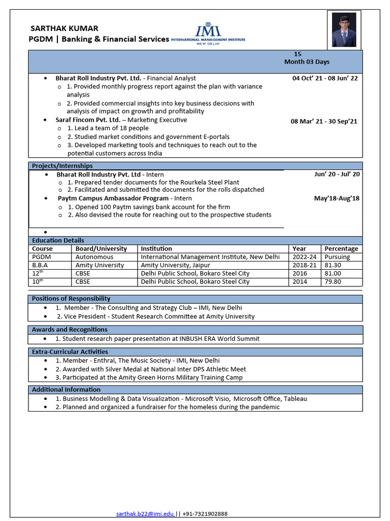 22PGDMBFS48Sarthak Kumar - IMI New Delhi - Sarthak Kumar | PDF | Economies | Business