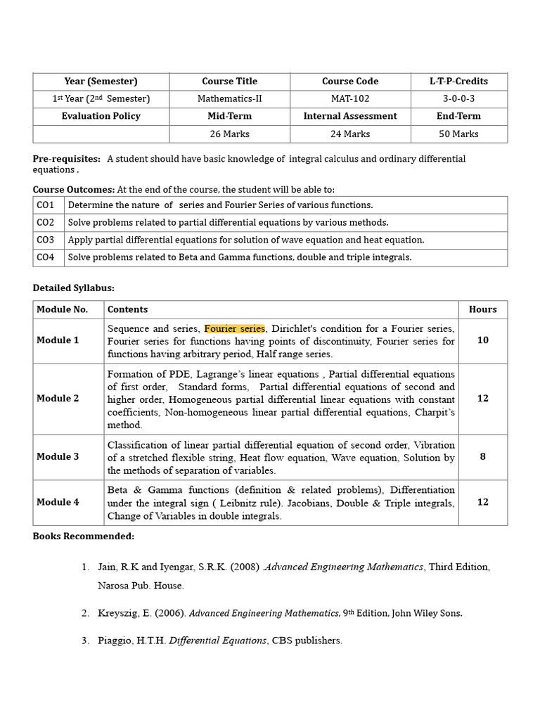 Mat-102 | PDF | Partial Differential Equation | Differential Equations