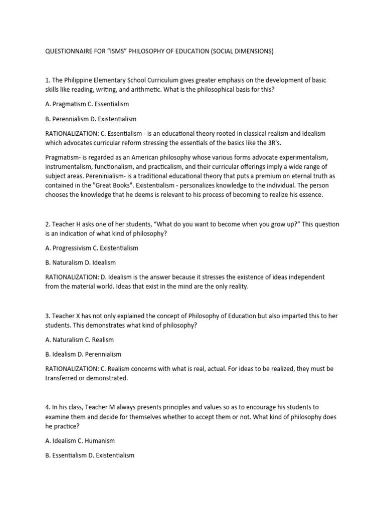 Philosophy of Education Prof Ed | PDF | Philosophy Of Education ...