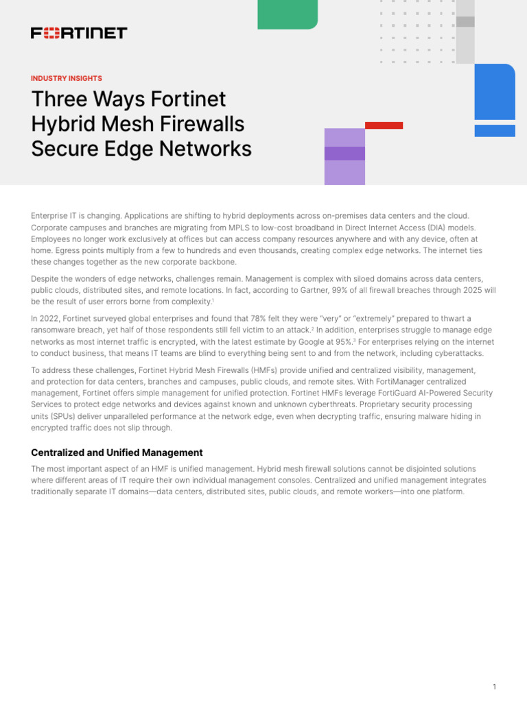 Three Ways Fortinet 1 | PDF | Cloud Computing | Computer Network