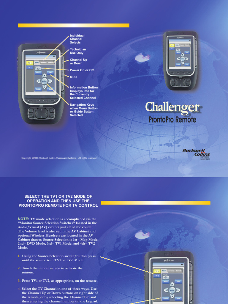 RC - ProntoPro Remote Quick Reference Guide - 523-0815215 - Edn 1 | PDF
