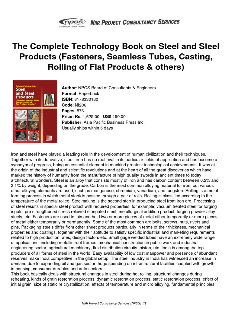 Steel Production and Processing Handbook | PDF | Steel | Rolling ...