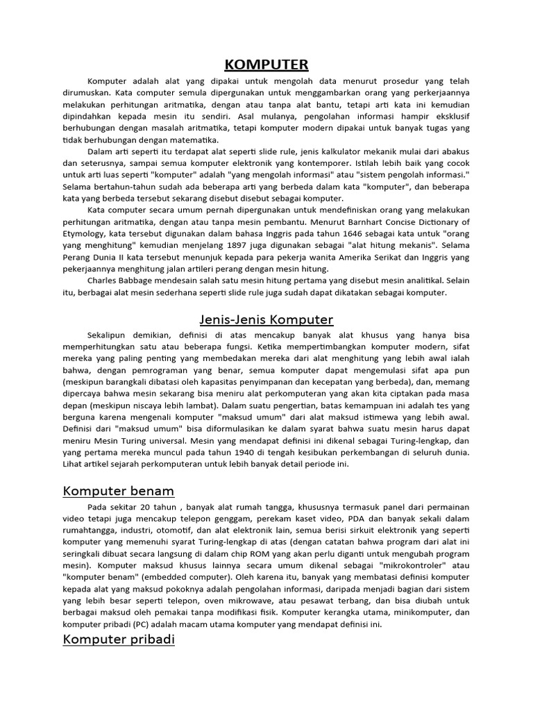 KOMPUTER | PDF | Komputer