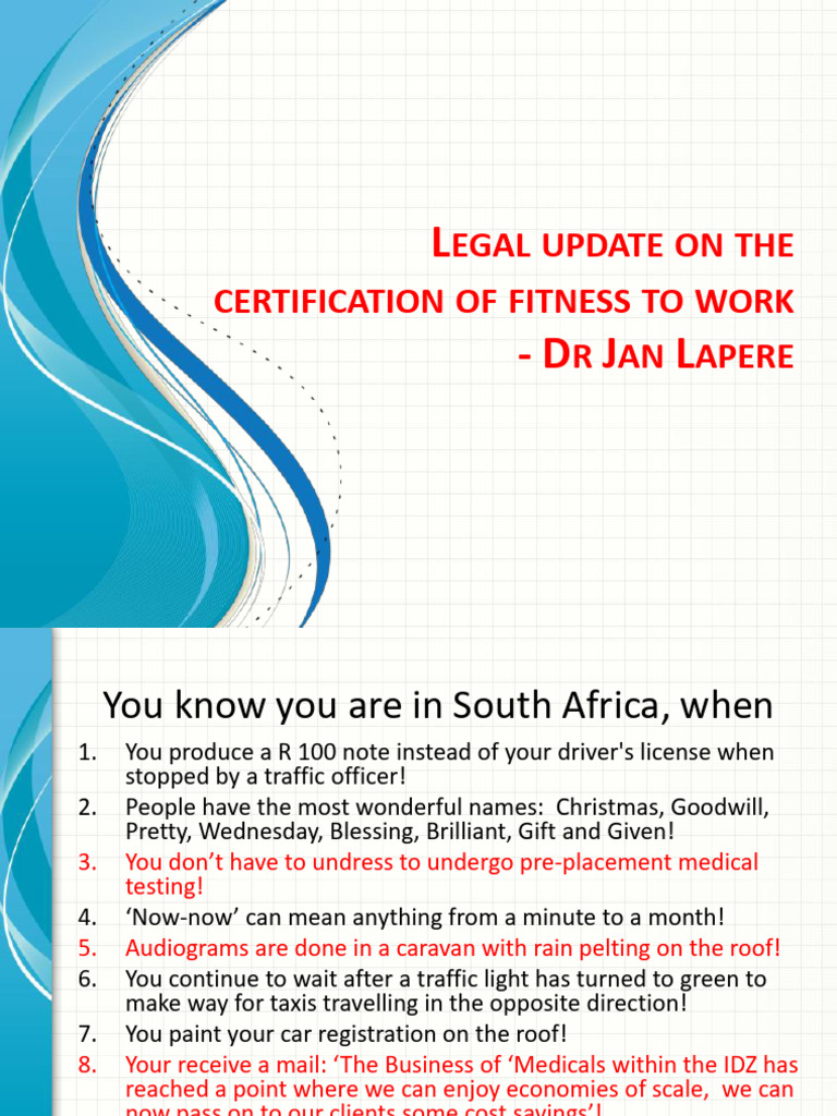 Fitness to Work Certification Update | PDF | Nursing | Occupational ...