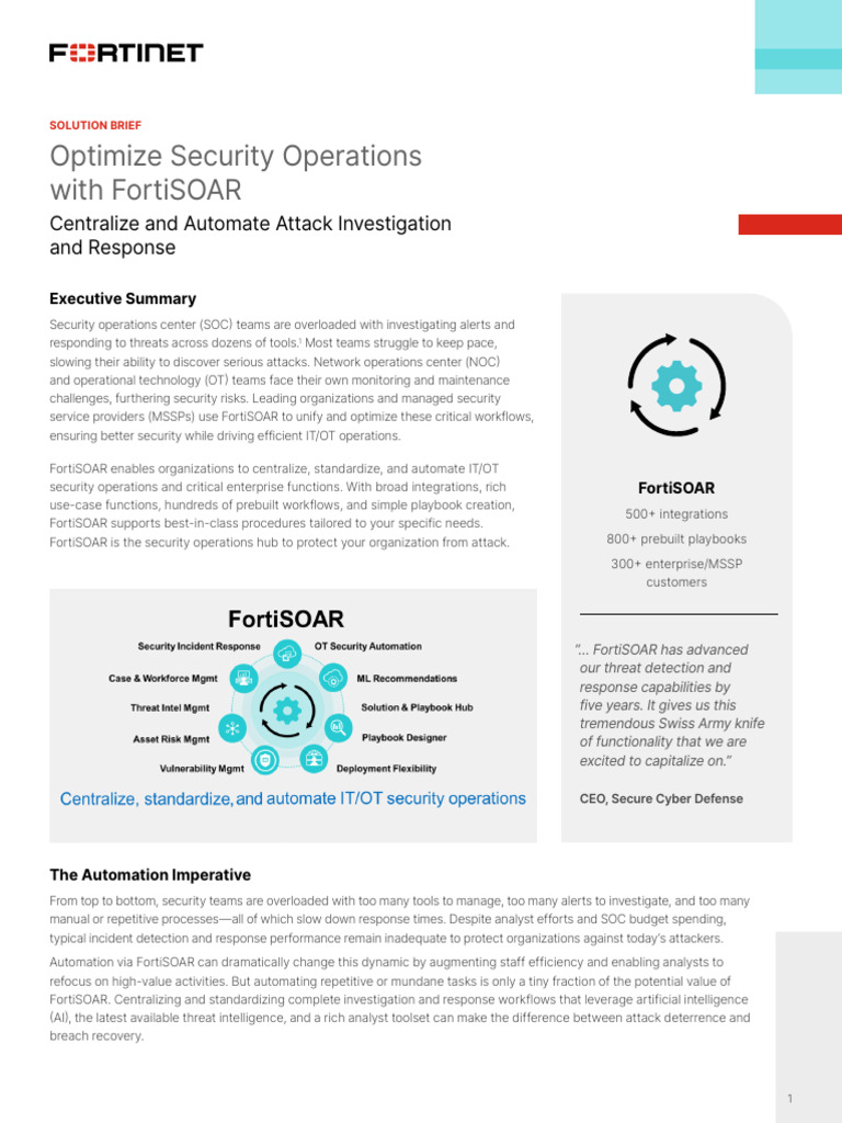 FortiSOAR: Centralize and Automate Security | PDF | Computer Security ...