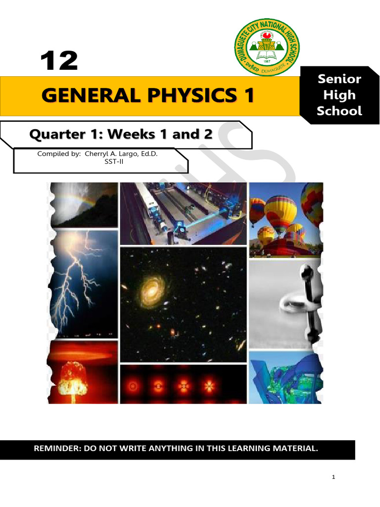 Q1 W1 Module 1 Gen Physics 1 | PDF | International System Of Units | Measurement
