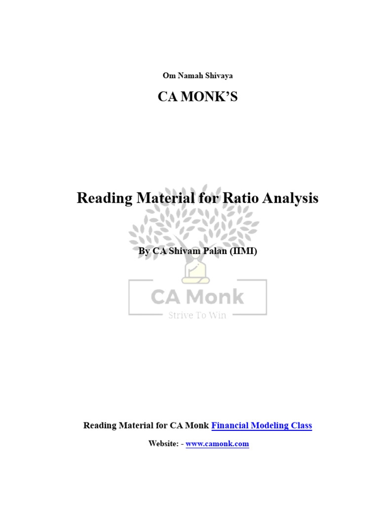 Ratio Analysis Guide by CA Shivam Palan | PDF | Market Liquidity ...