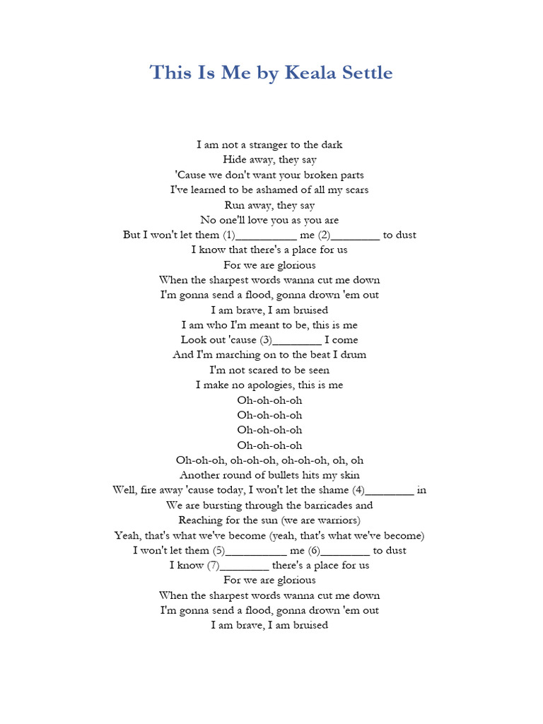 This Is Me by Keala Settle | PDF