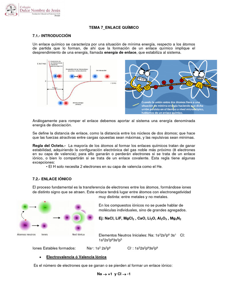 Tema 7 - Enlace Químico | Descargar gratis PDF | Enlace químico | Polaridad química