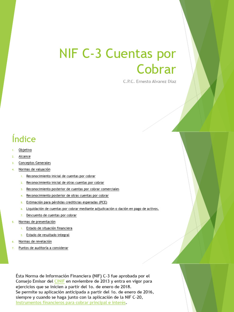 NIF C 3 Cuentas Por Cobrar | PDF | Servicios financieros | Dinero