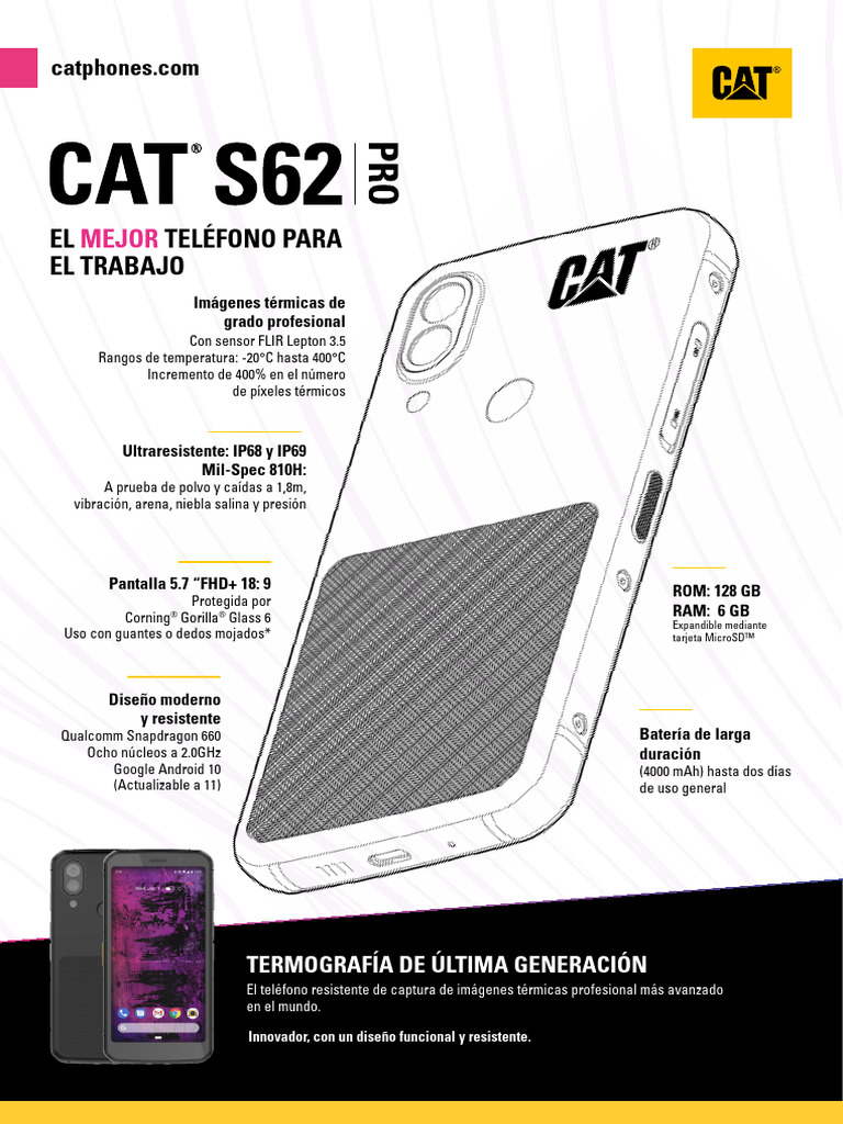 Ficha Tecnica Cat S62 LINCE COMERCIAL | PDF | Smartphone | Teléfonos móviles