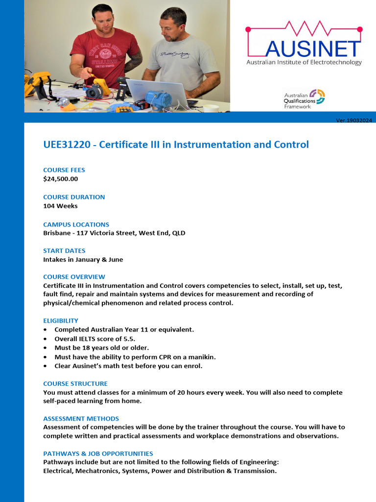 Certificate III in Instrumentation Overview | PDF | Instrumentation ...