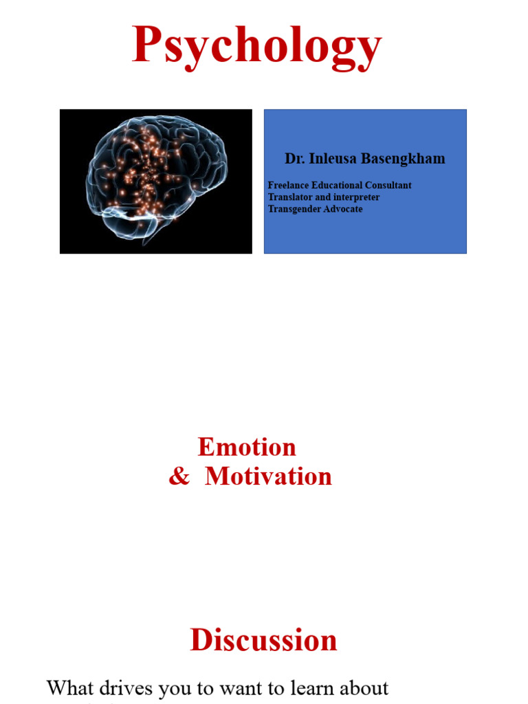 Session 3 Motivation and Emotion | PDF | Emotions | Motivational