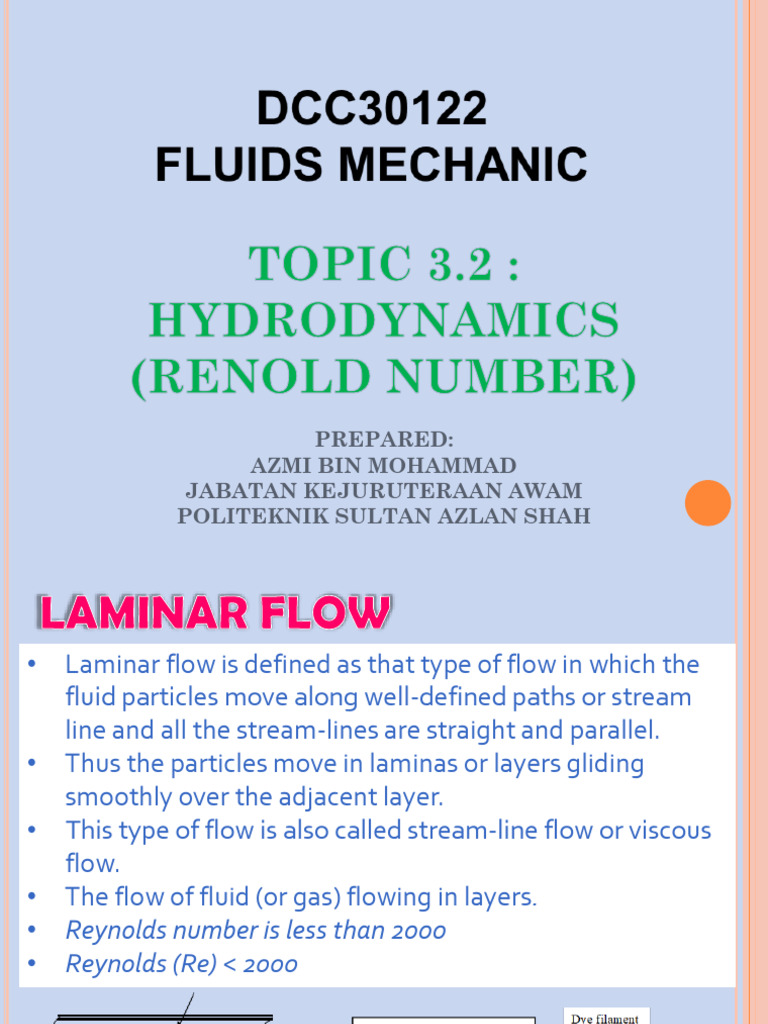 Hydrodynamics: Flow Types Explained | PDF | Reynolds Number | Fluid Dynamics