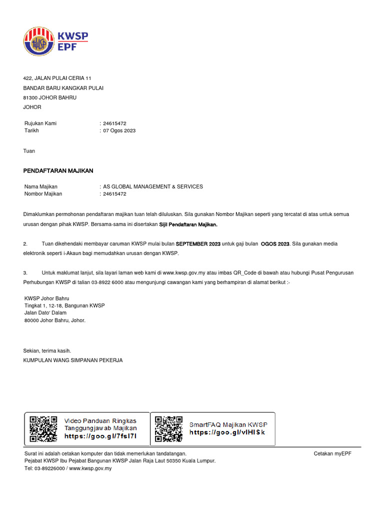 EPF Employer Registration | PDF