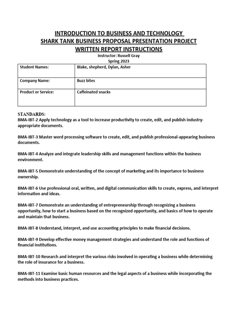 2023 Shark Tank Project Business Proposal | PDF | Human Resources ...