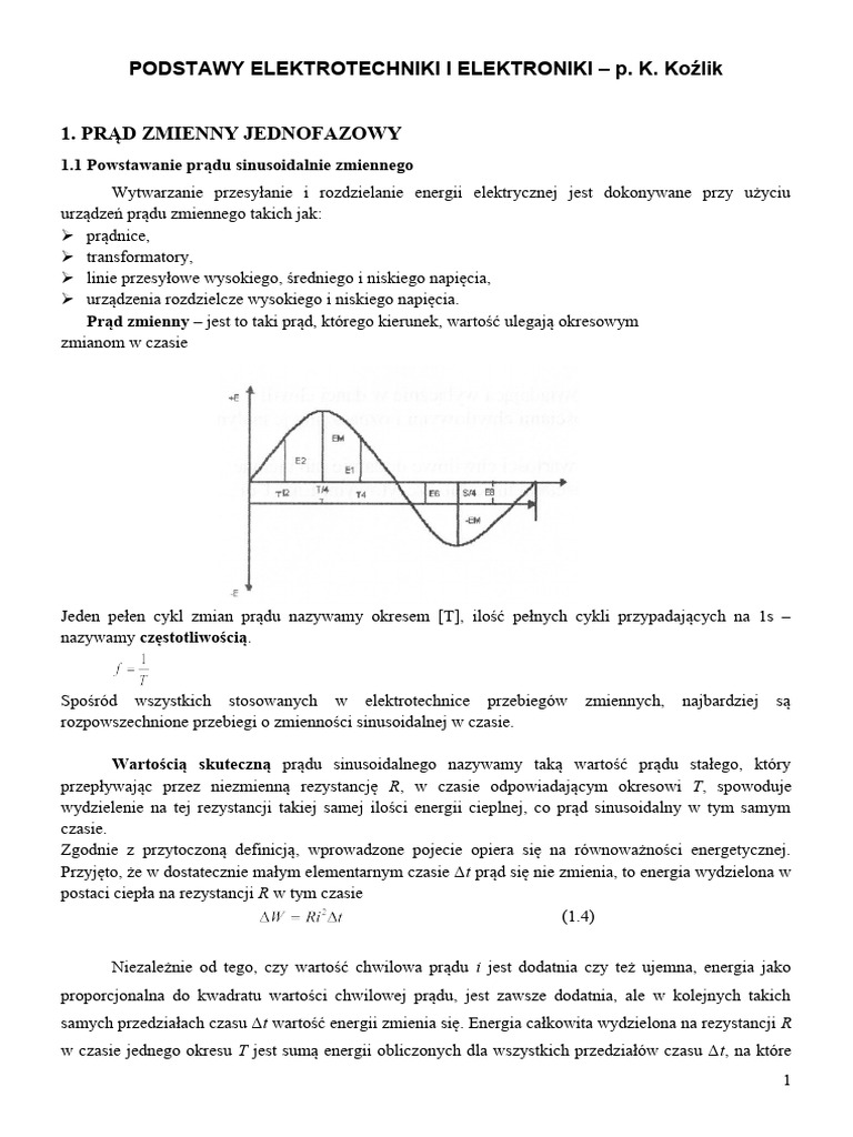 Prad Sinus Prad Zmienny Jednofazowy | PDF