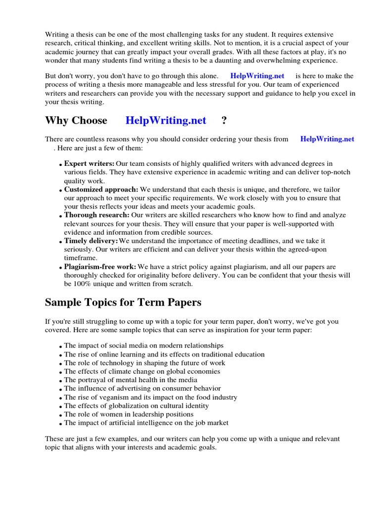 Sample Topics in Term Paper | PDF | Motivation | Motivational