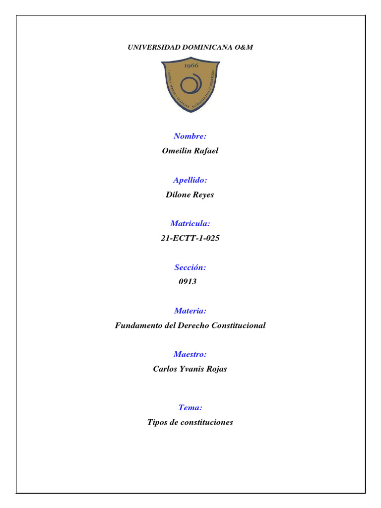 Tipos De Constituciones Pdf Constitución Ciencias Políticas