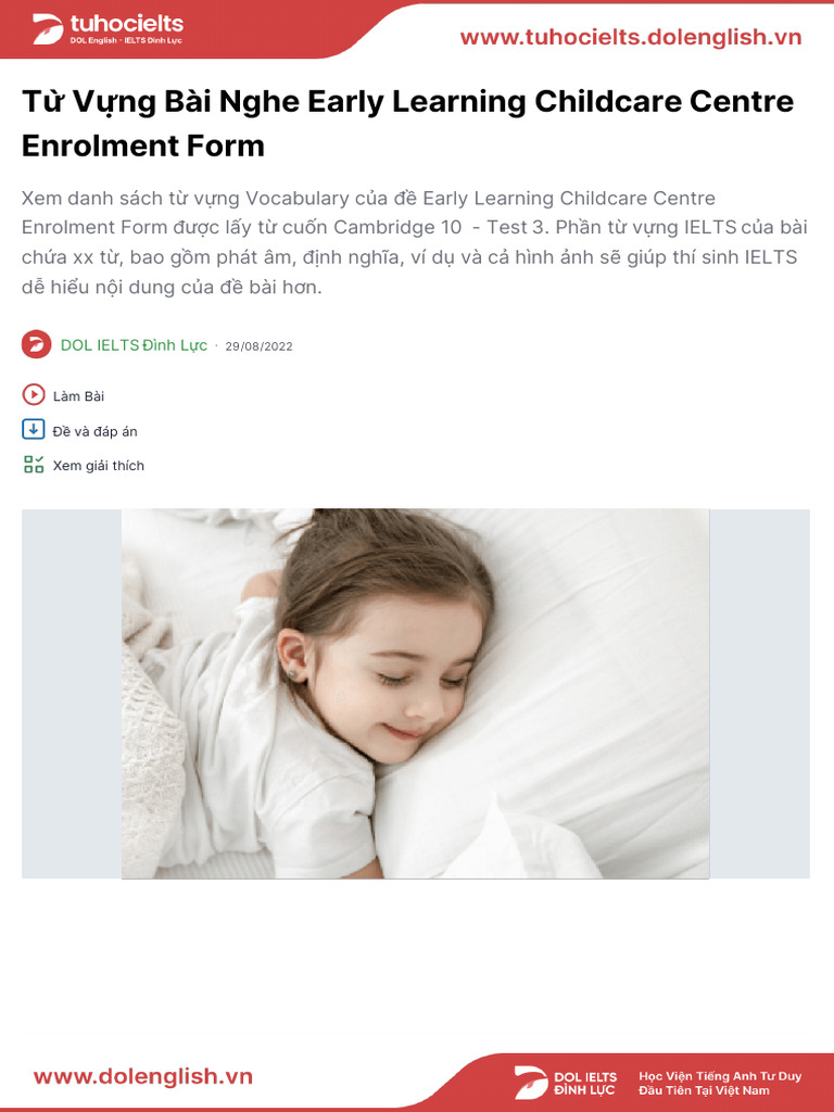 Early Learning Childcare Centre Enrolment Form Pdf