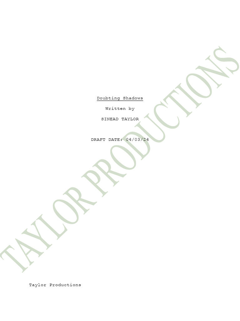 Doubting Shadows - Script Draft | PDF