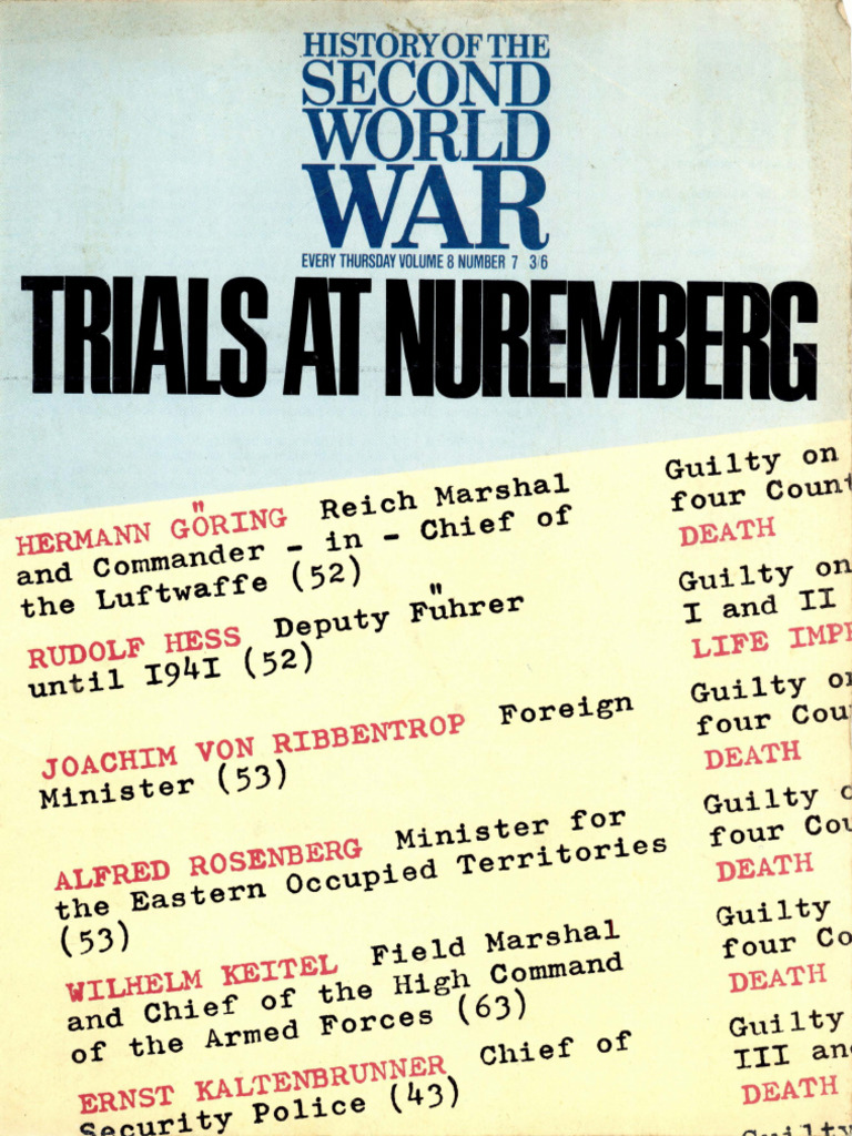 History of The Second World War Part (117) - Trials at Nuremberg | PDF