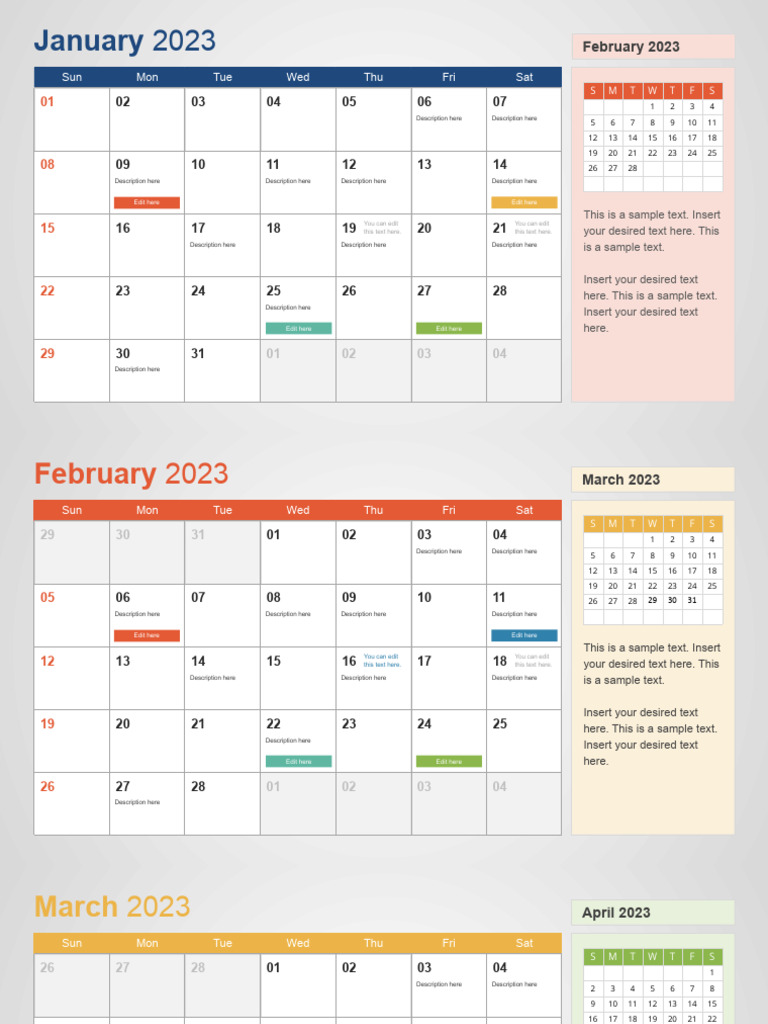 01 2023 Calendar Powerpoint Template 16x9 1 | PDF