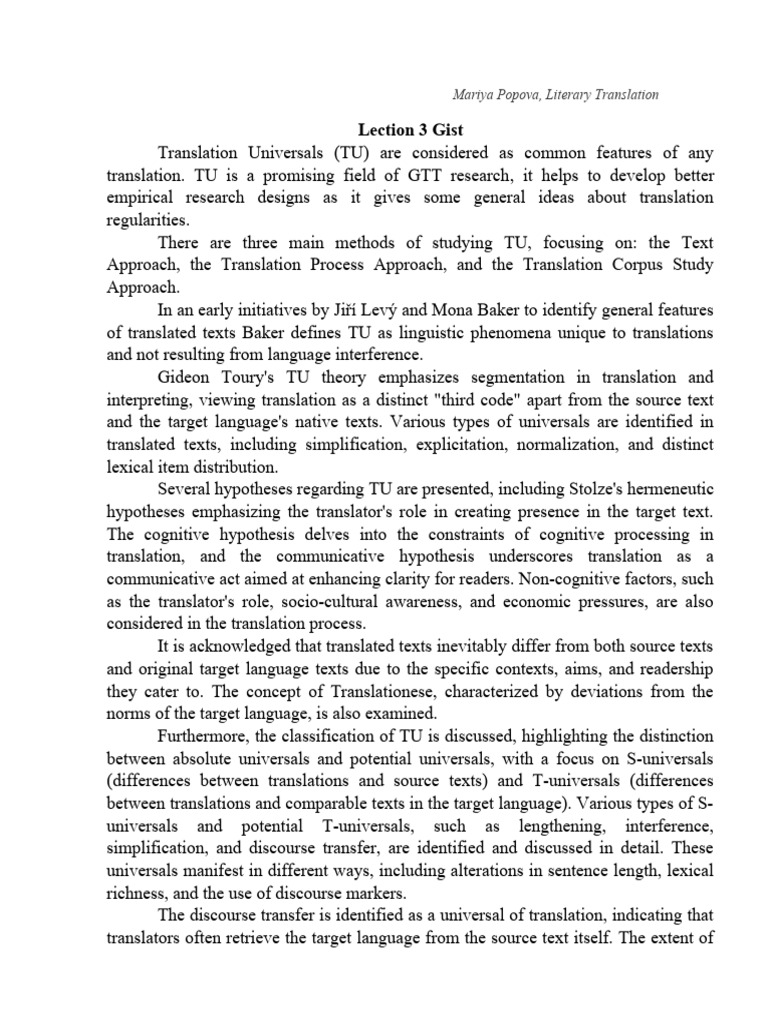 Lektion 3 Gist | PDF | Translations | Hypothesis