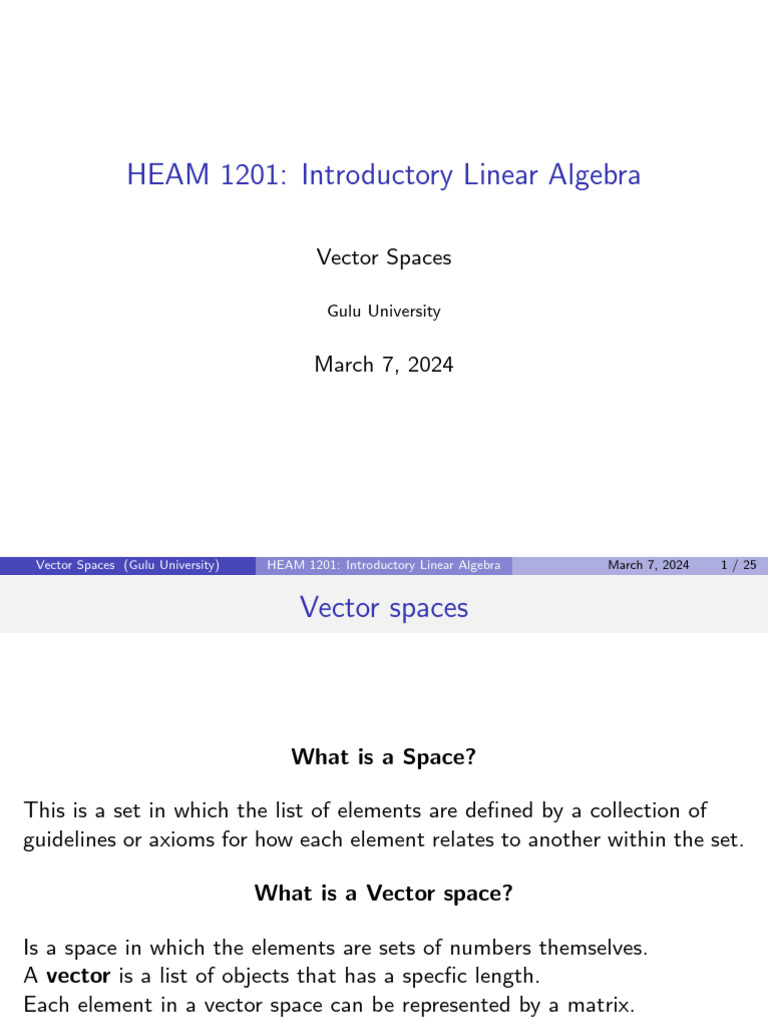 Vector Space Pdf Vector Space Linear Subspace