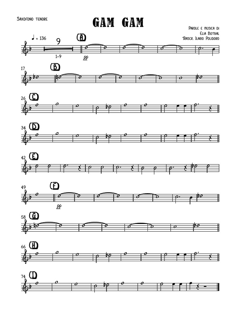 Gam Gam - Saxofono tenore | PDF