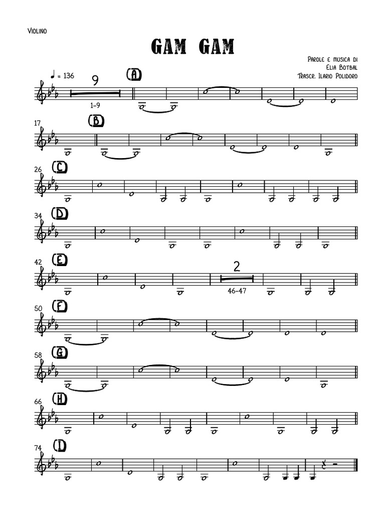 Gam Gam - Violino | PDF