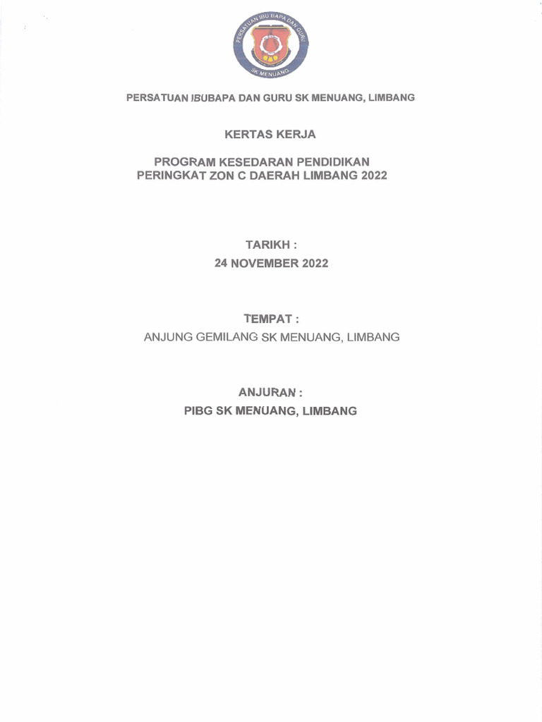 SK Menuang. Limbang - Program Kesedaran Pendidikan | PDF