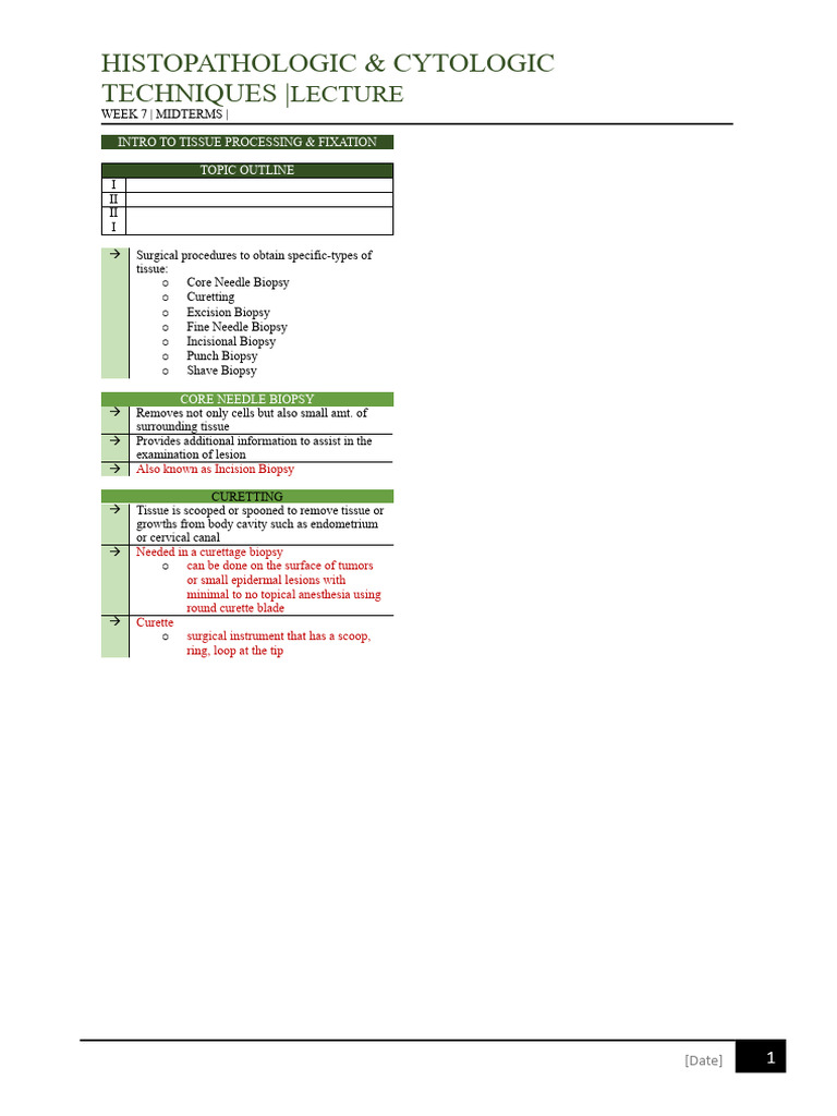 Intro to Tissue Processing | PDF