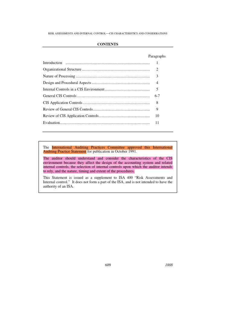 Risk Assessment and Internal Control | PDF | Internal Control | Audit