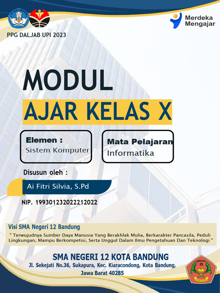 Modul Ajar Informatika - Modul Ajar Informatika Kelas X (Fase E) - (Sistem Komputer) - Fase E | PDF