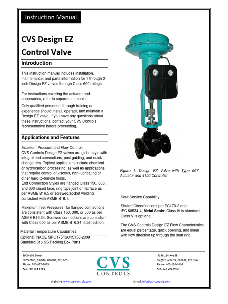 CVS EZ Instruction Manual | PDF | Valve | Electrical Connector