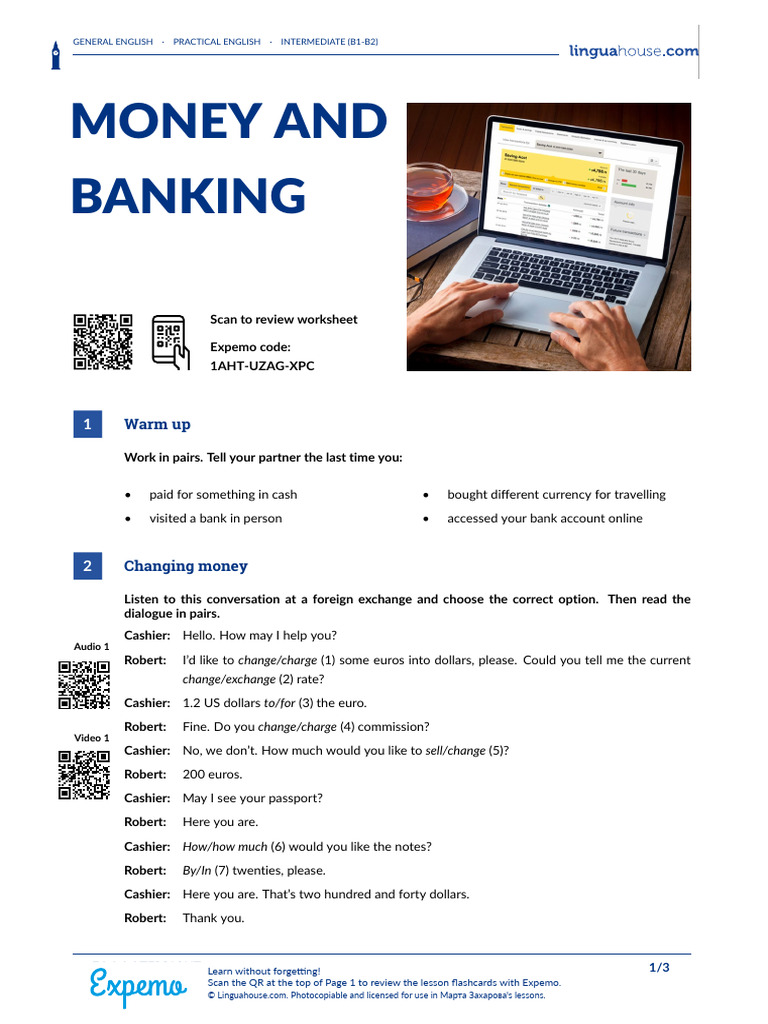 Money and Banking British English Student | PDF | Euro | Transaction ...