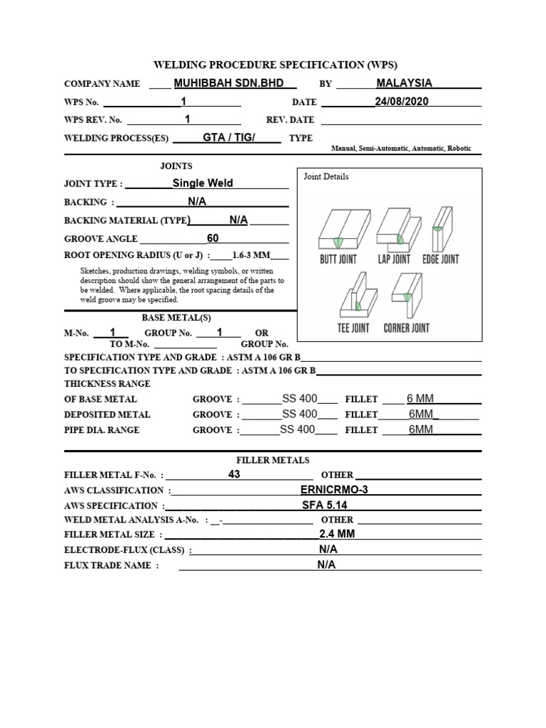 Wps Borang Adi | PDF | Welding | Construction