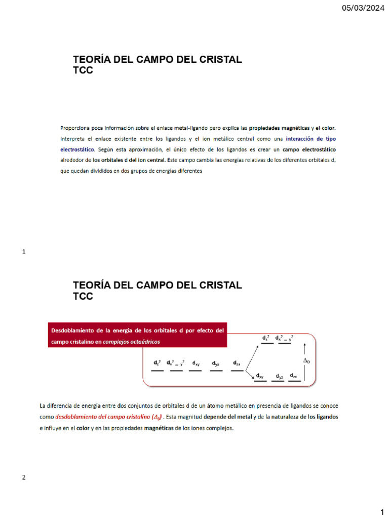 Tema 2 TCC y TEV | PDF | Química | Física de la Materia Condensada